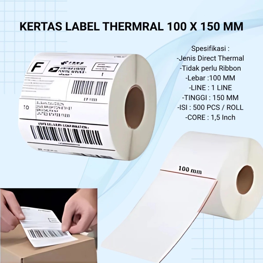 Jual Kertas resi Label Sticker Direct Thermal A6 10x15cm 100x150mm Barcode Stiker Termal jnt jne ...
