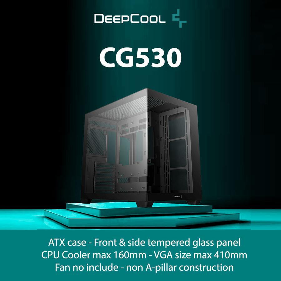 Jual DEEPCOOL CASE CG530 BLACK TEMP GLASS PANORAMIC ATX BTF/CASE GAMING ...