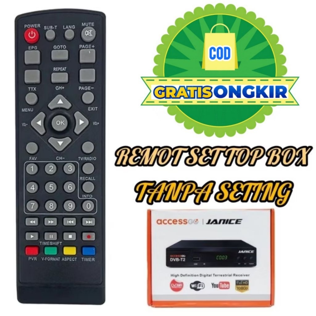 Jual REMOT SET TOP BOX ACCESSGO JANICE tanpa setinng tanpa kode ...
