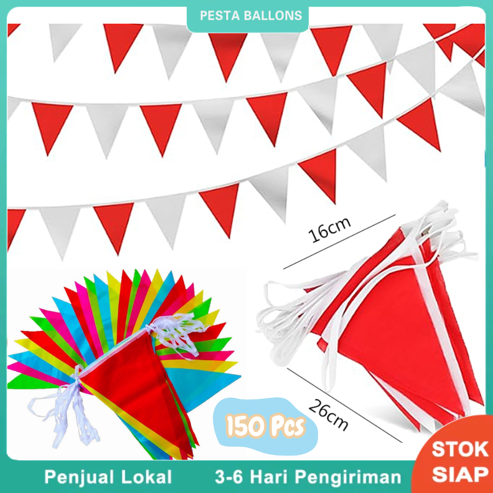 Jual 150pcs Bendera Festival Merah Putih Bendera Karnaval Bunting Flag ...
