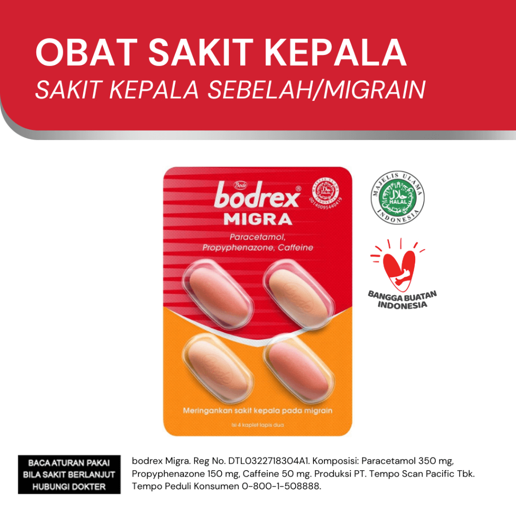 Jual PAKET 3 STRIP BODREX MIGRA KAPLET ISI 4 TABLET | Shopee Indonesia