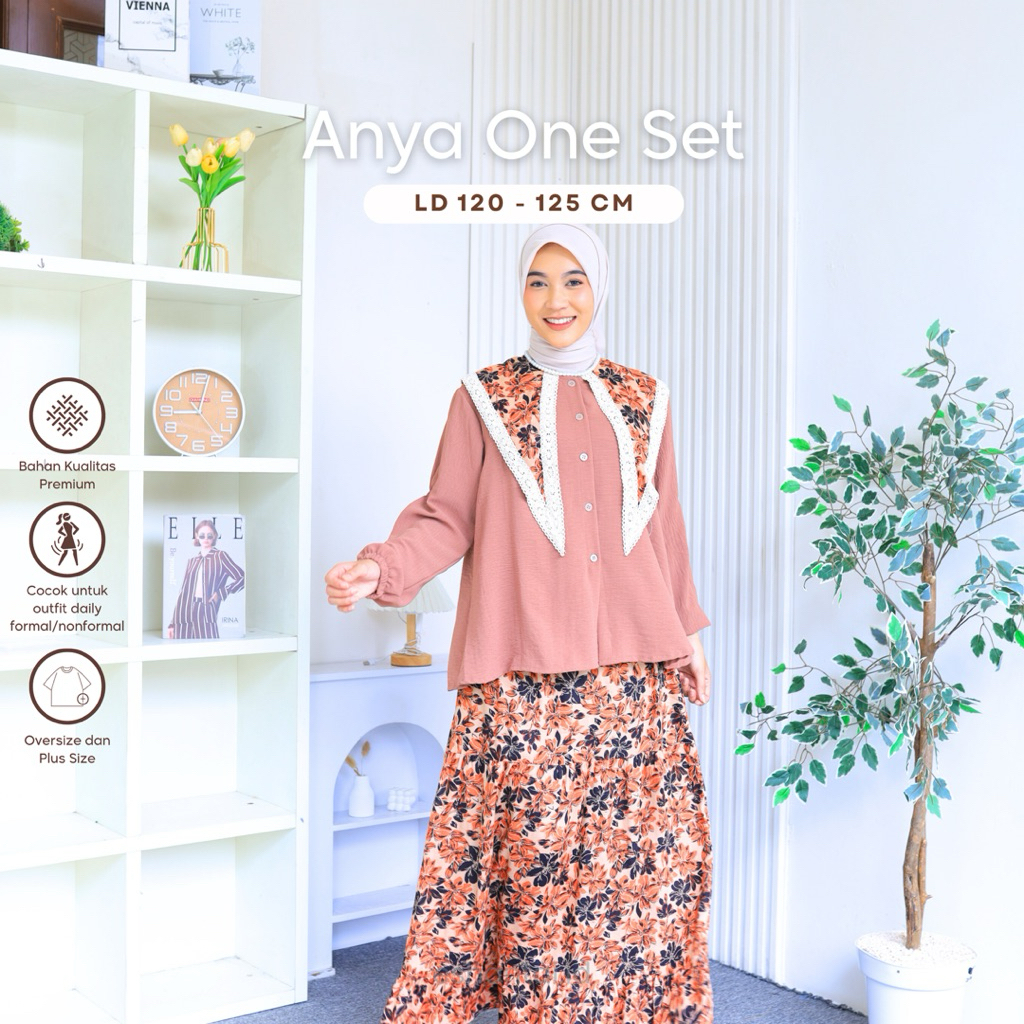 Jual Anya One Set JUMBO by Eshantai | Setelan Rok Tunik Big Size LD 120 ...