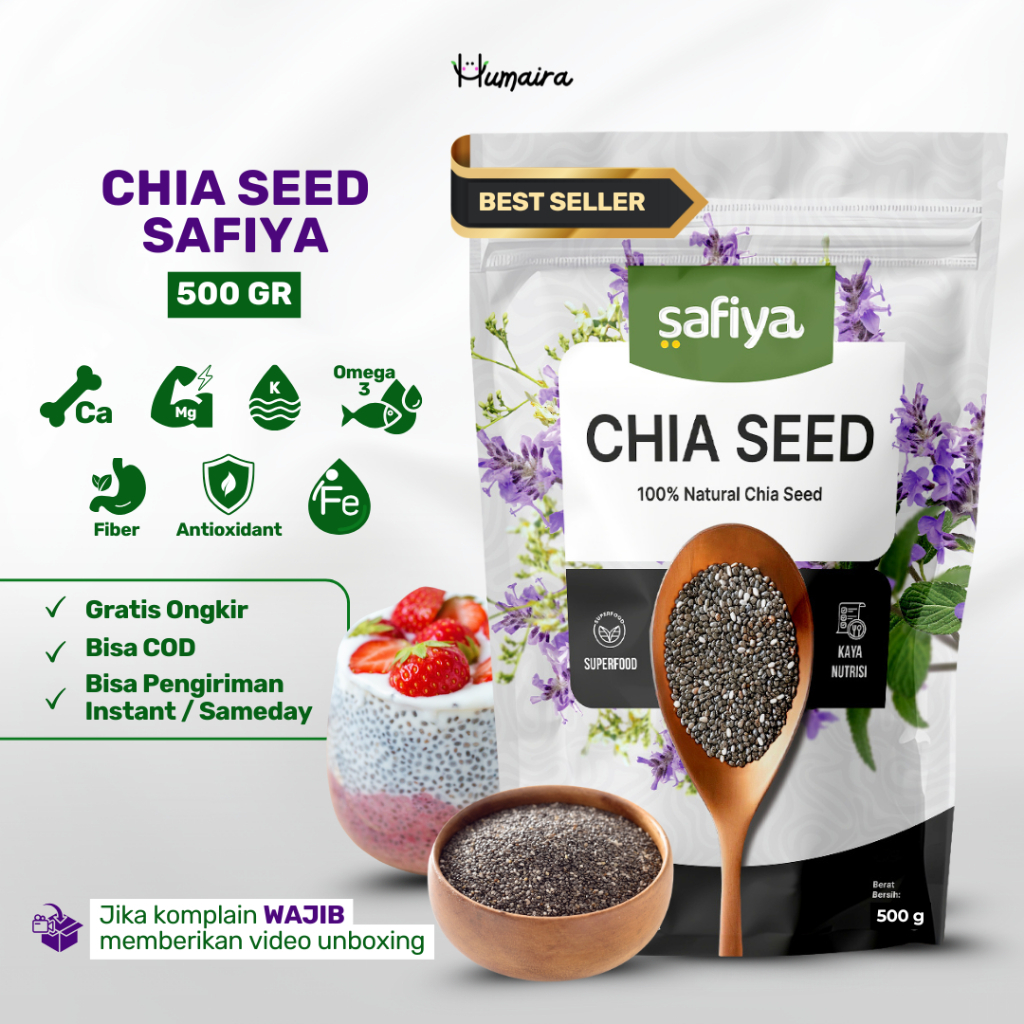 Jual Chia Seed Organic 500 Gram Black Chiaseed Premium Original Super ...