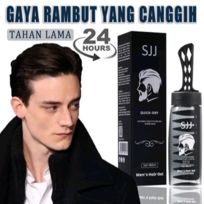 Jual SJJ Gel Rambut Pria Hair Styling Gel Hair 2in1 Sisir Pomade Gel ...