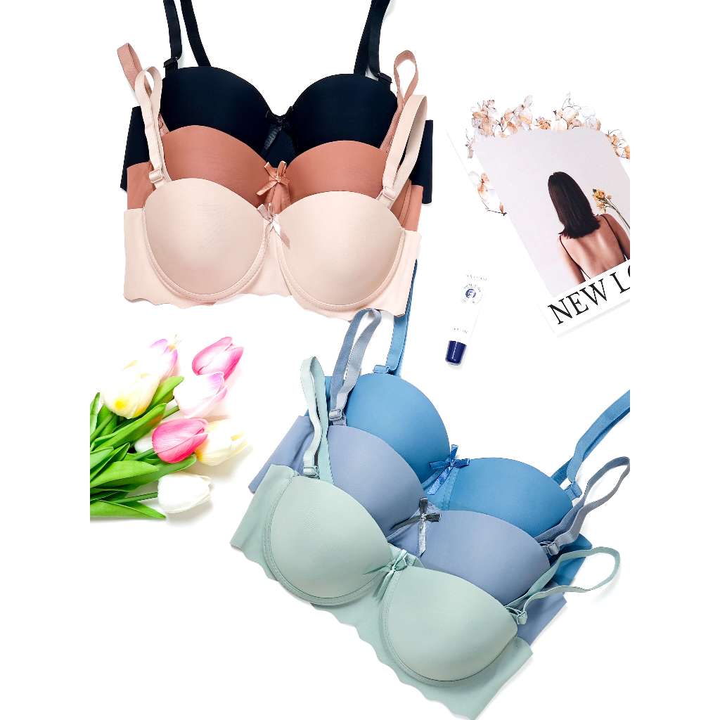 Jual BH Wanita VIA Import UK 36-42 Seamless Push Up Bra Full Cup Kait 3 ...