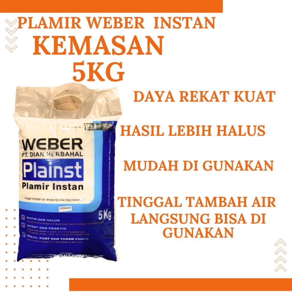 Jual Plamir Weber Super 5 kg, Plamir tembok Super 5kg, plamir instan ...