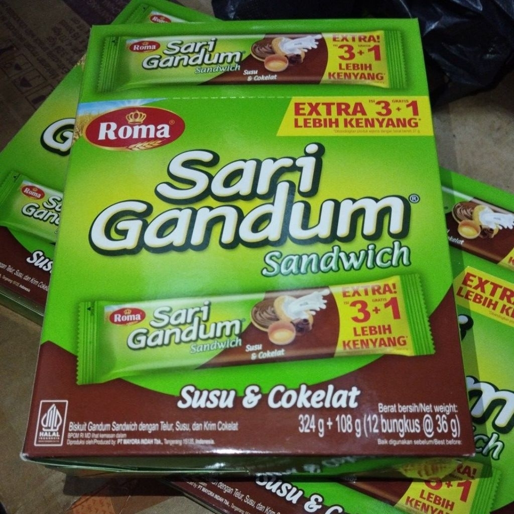 Jual ROMA SARI GANDUM 1BOX (12PCS) | Shopee Indonesia