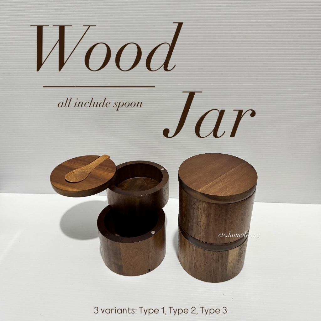 Jual Premium Tempat Garam Bumbu Dapur Kayu Estetik Rustic ...