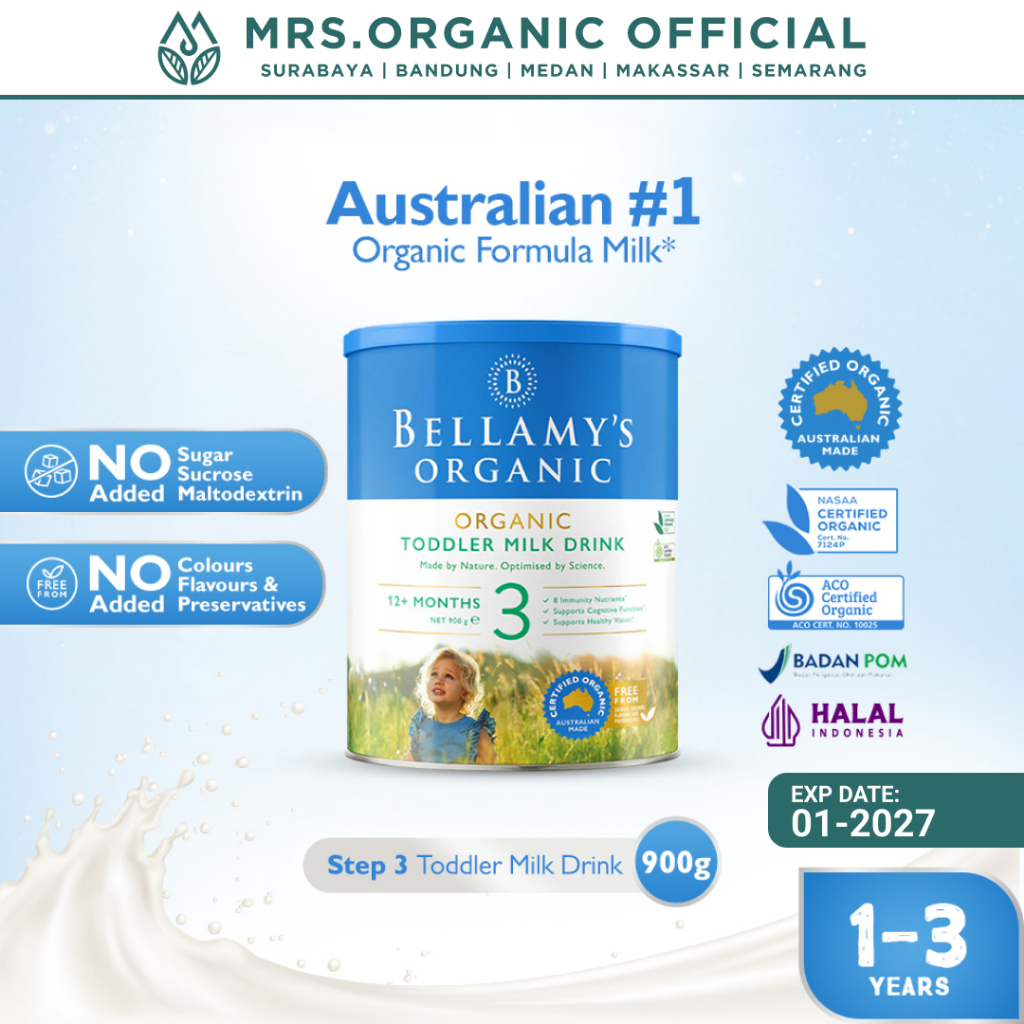 Jual Susu Formula Bayi Organik Bellamys Bellamy Organic Step 3 Toddler ...