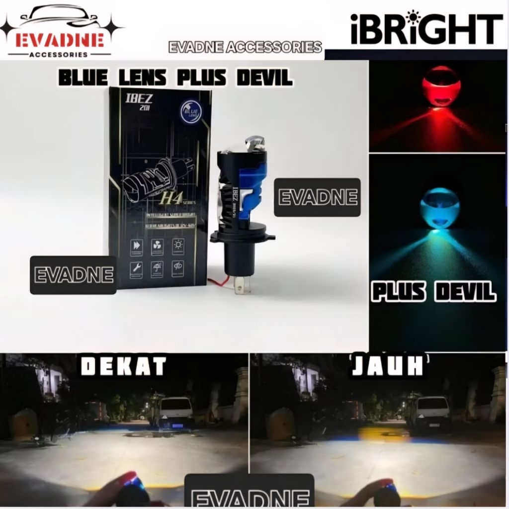 Jual LAMPU LED H4 IBRIGHT IBEZ 201 BLUE LENS | Shopee Indonesia