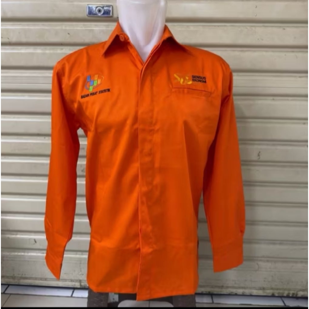 Jual Kemeja BPS SENSUS 2026 Seragam Bps Sensus Orange Panjang | Shopee ...