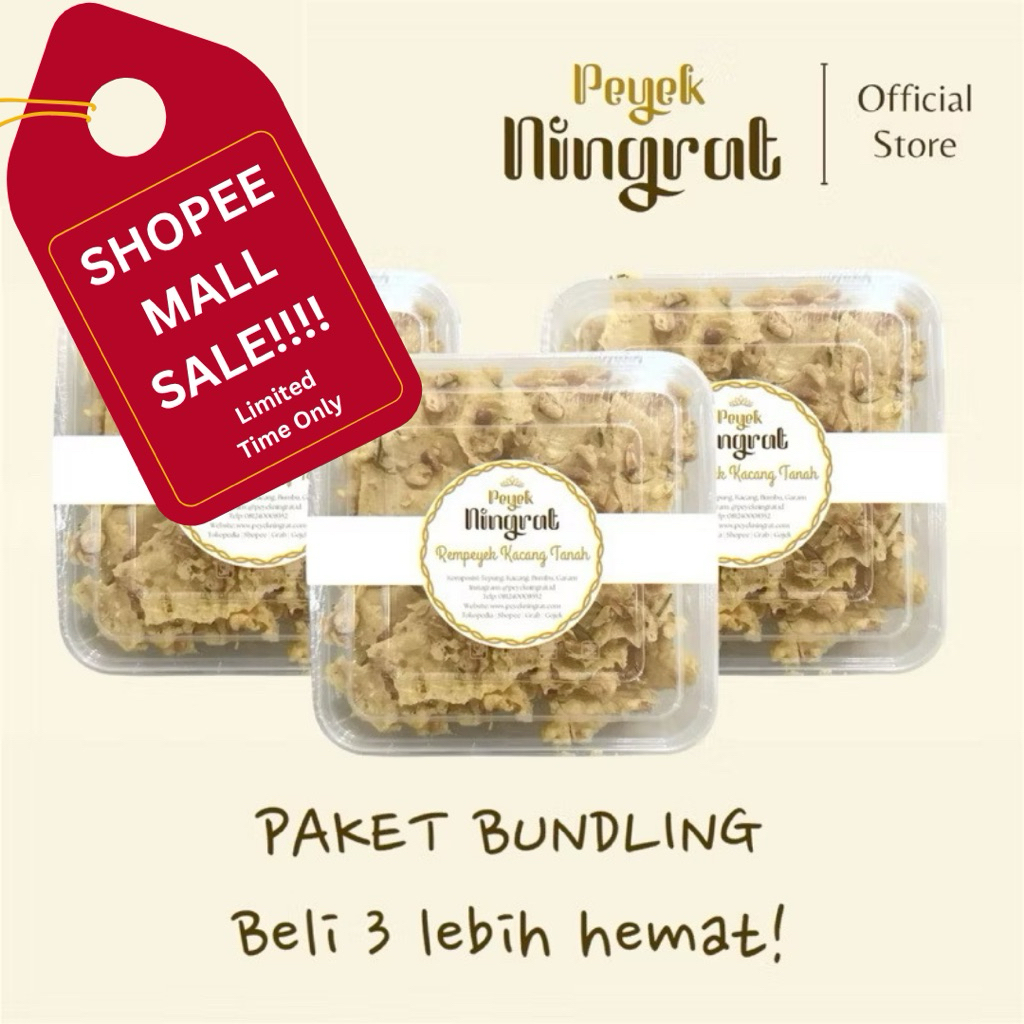 Jual PEYEK NINGRAT - Rempeyek Premium Paket Bundling (LARGE) | Shopee ...