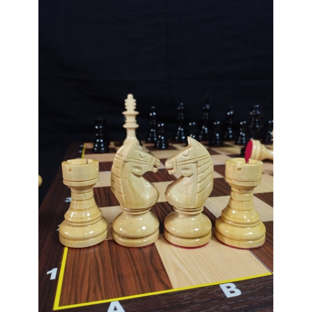 Jual bidak catur kayu desain motif kuda tali dan benteng kotak bata ...