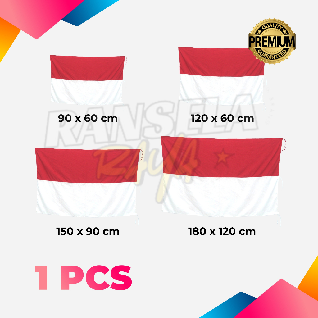 Jual Bendera Merah Putih Semua Ukuran | Kain Katun | 1 Pcs | Shopee ...
