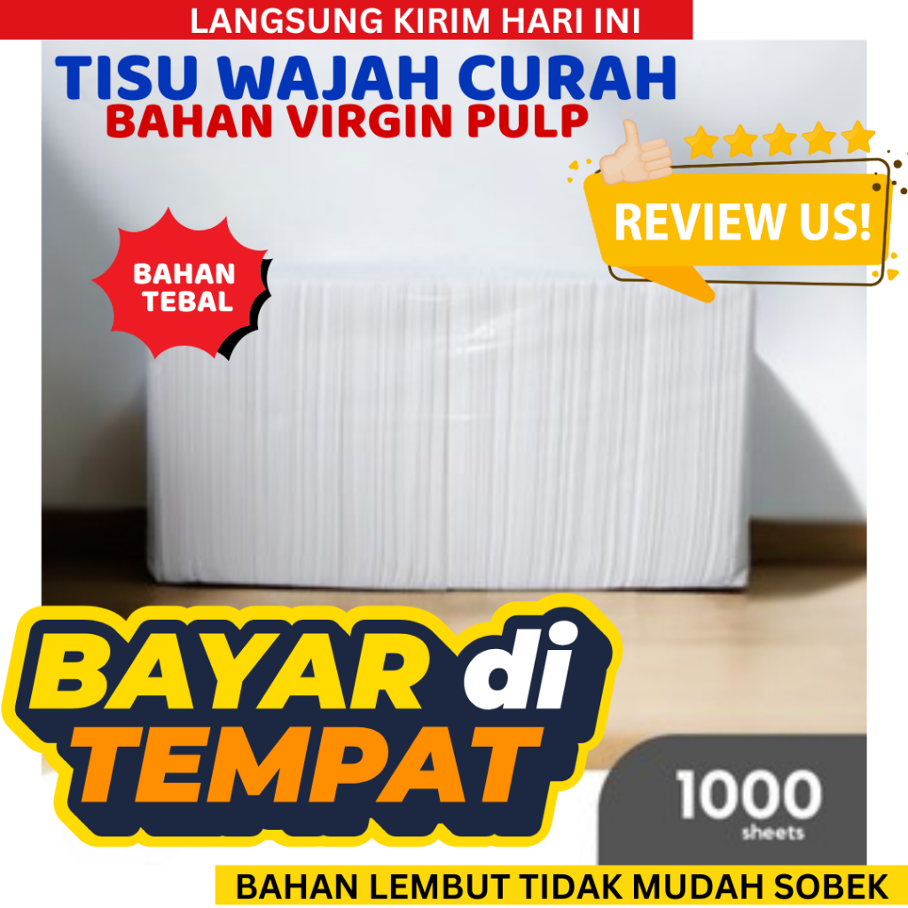 Jual BOBOHO Tissue Facial Curah Lembut 1000 sheet, Utuh Dah Belah ...