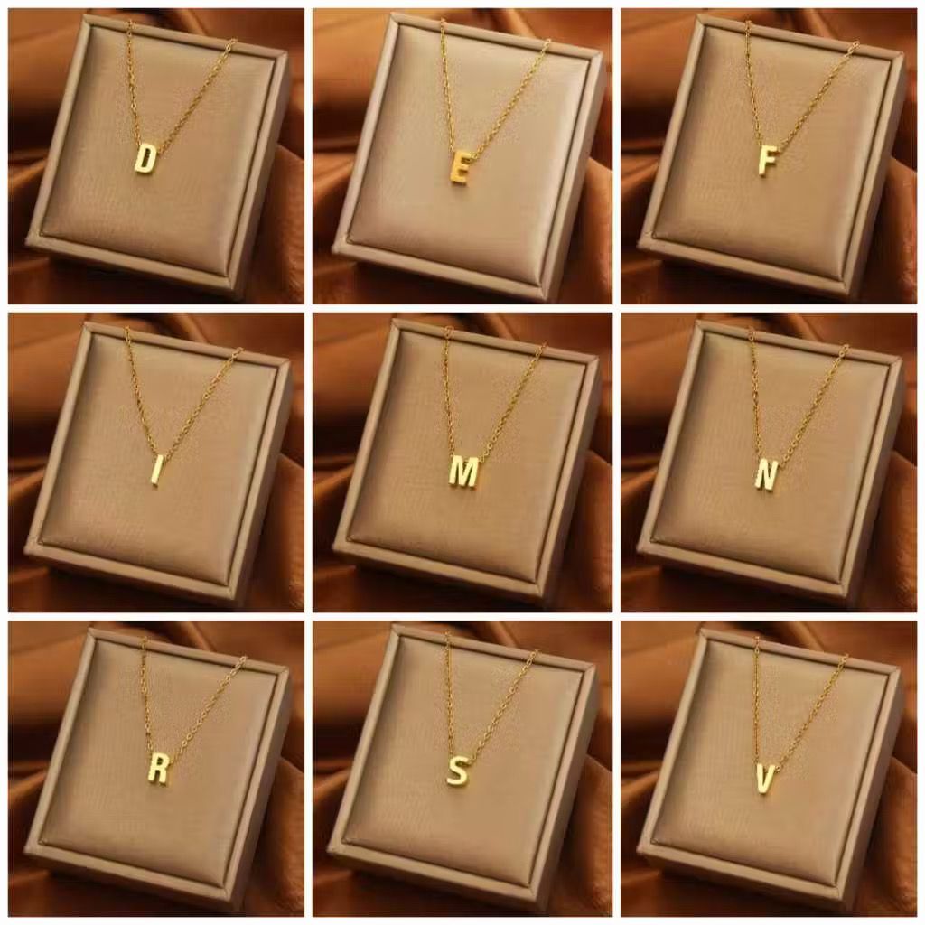 Jual Kalung Huruf Inisial Rantai Wanita Anti Karat Tidak Mudah Luntur ...