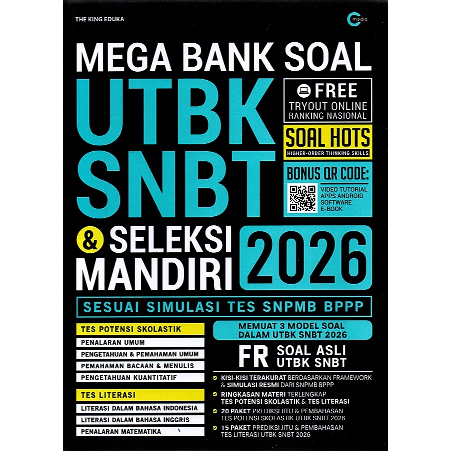 Jual Buku Mega Bank Soal UTBK SNBT & Seleksi Mandiri 2026 - CMedia | Shopee Indonesia