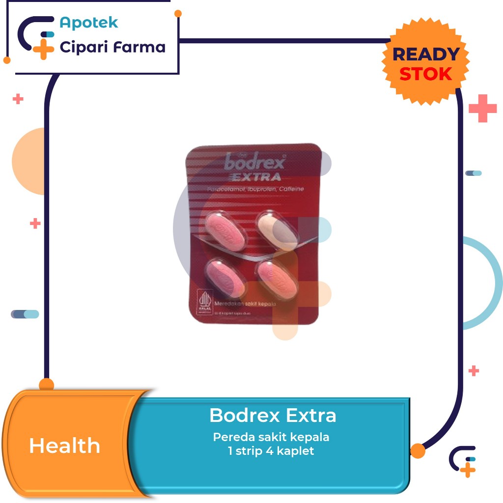 Jual Bodrex Extra Obat Pereda Sakit Kepala | Migrain isi 4 Kaplet ...