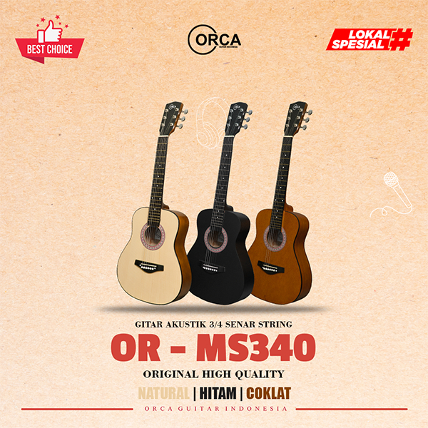 Jual ORCA Gitar Akustik 3/4 OR - MS340 Senar String Guitar | Shopee ...