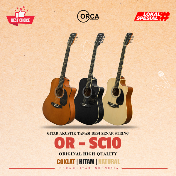 Jual ORCA Gitar Akustik Tanam Besi OR - SC10 Senar String Guitar | Shopee Indonesia