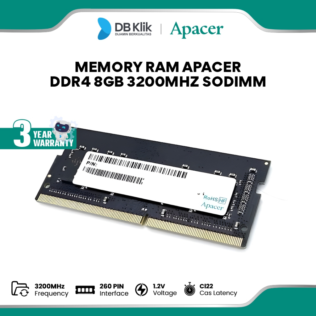 Jual APACER Memory RAM DDR4 8GB 3200MHz SODIMM | Shopee Indonesia