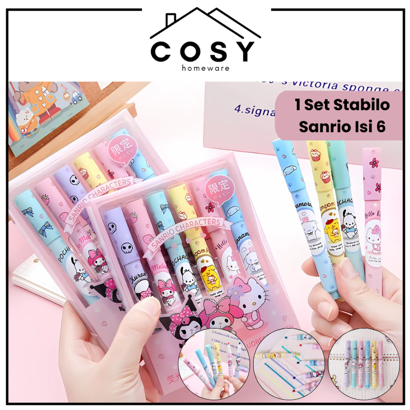 Jual COSY 6 PCS 1 Set Stabilo Anak-anak Pastel Cantik Kuromi Melody ...
