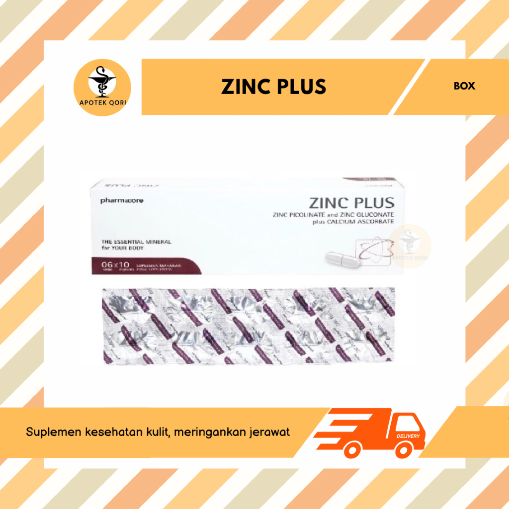 Jual ZINC PLUS BOX 60 KAPSUL / SUPLEMEN KESEHATAN KULIT | Shopee Indonesia