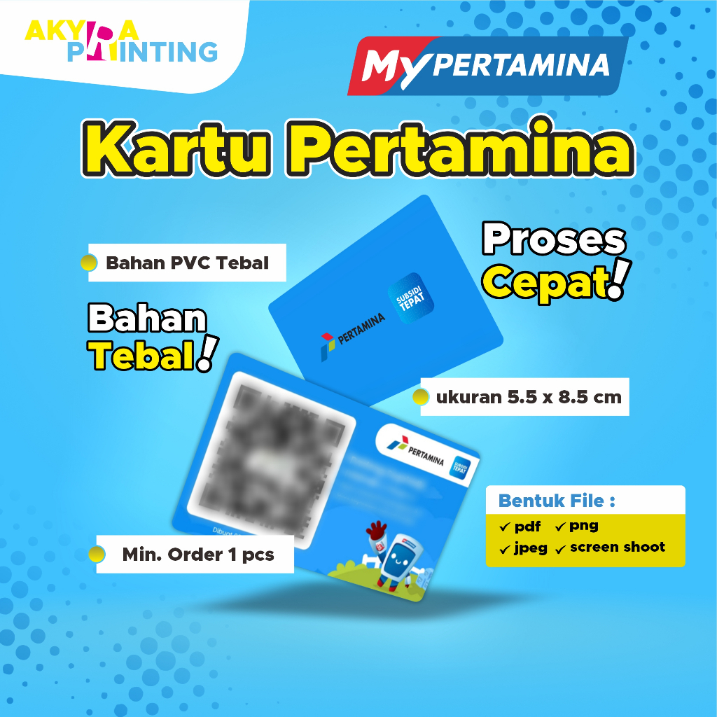 Jual Kartu PVC Qr Code My Pertamina | Bahan PVC Tebal | 1 Hari Jadi | Shopee Indonesia