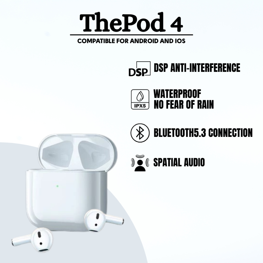 Jual The Pods Gen 4 Wireless Bluetooth Earphone 2025 - With H2 chip ...