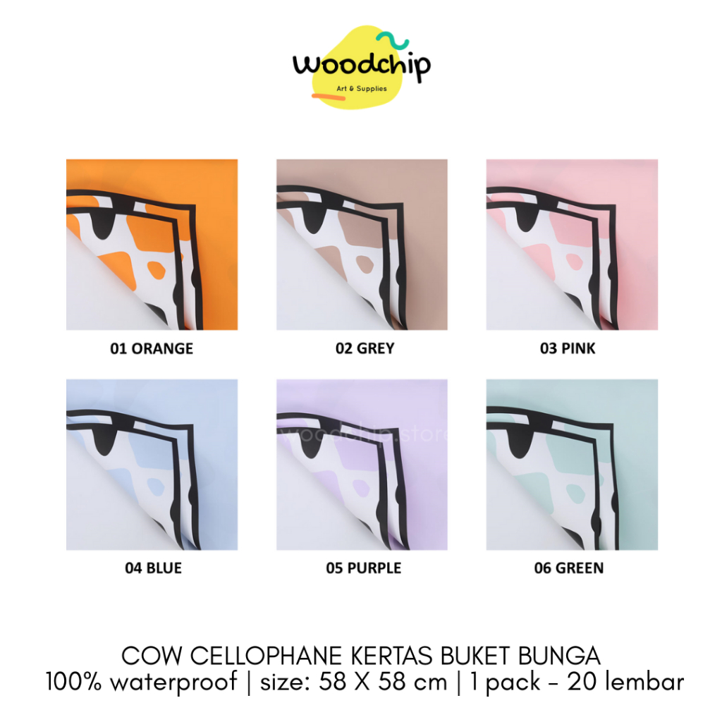 Jual [LEMBAR] COW SKIN CELLOPHANE | KERTAS BUKET BUNGA MOTIF SAPI ...