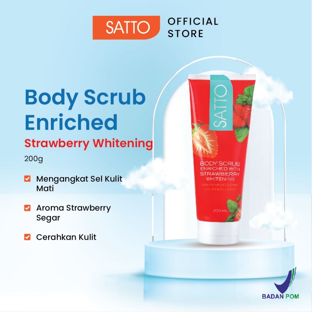 Jual Satto Body Scrub Strawberry Whitening 200G – Aroma Strawberry Segar, Eksfoliasi & Cerahkan ...