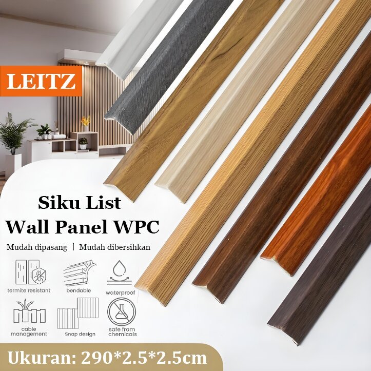 Jual LEITZ - [2,9 meter] Garis sudut berbentuk L panel dinding WPC Trim ...