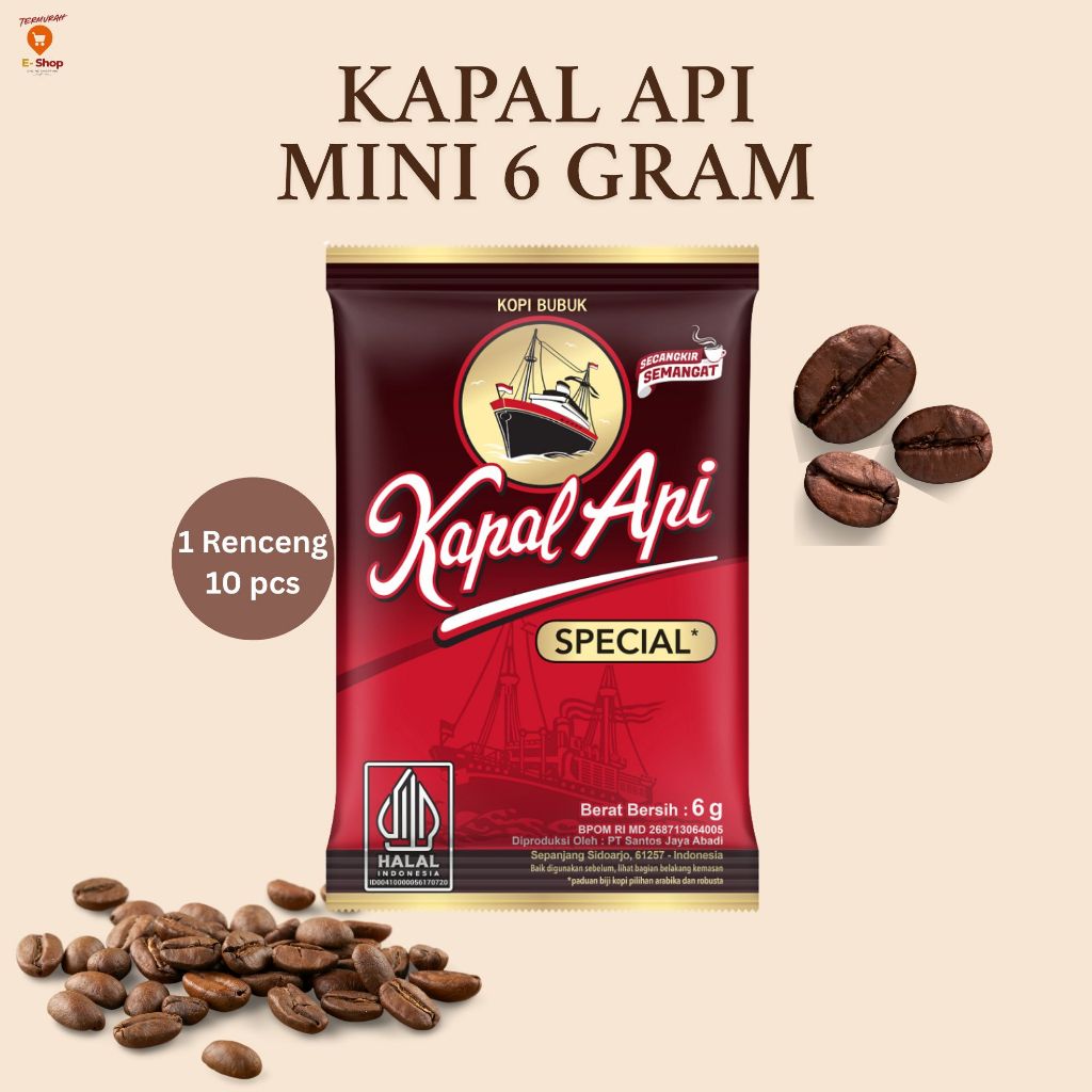 Jual Kopi Kapal Api Mini 6 gram Tanpa Gula 1 Renteng isi 10 Pcs ...