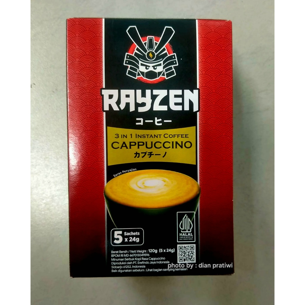 Jual RAYZEN 3 IN 1 INSTANT CAPPUCINO BOX 5 X 24 GR | Shopee Indonesia