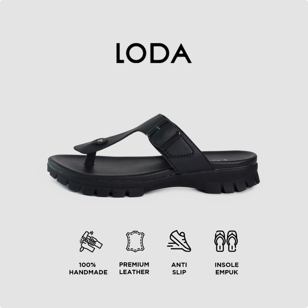 Jual LODA - LD-03 Sandal Kulit Slide Pria Lokal Premium | Shopee Indonesia