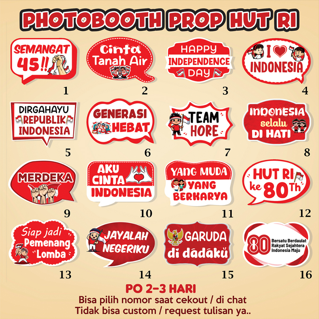 Jual PHOTOPROP HUT RI 17 AGUSTUS KEMERDEKAAN INDONESIA KARNAVAL PAWAI ...