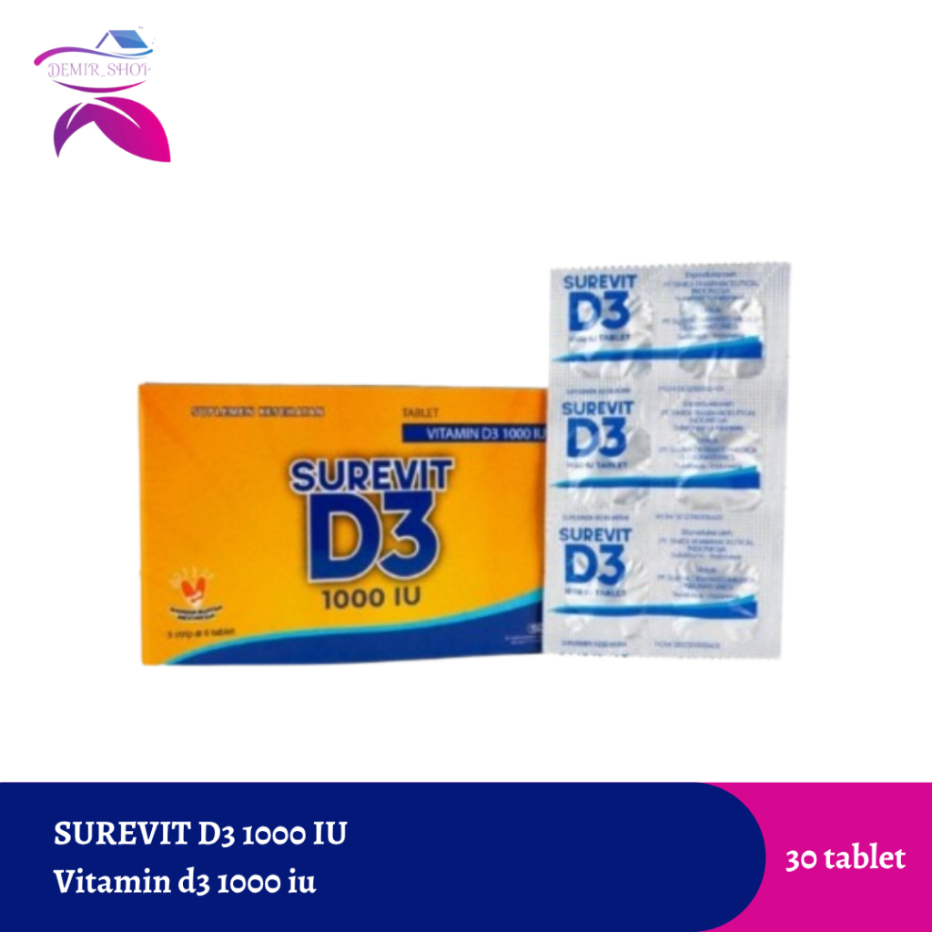 Jual Surevit D3 1000 IU Box 30 Tablet / Vitamin D3 1000 | Shopee Indonesia