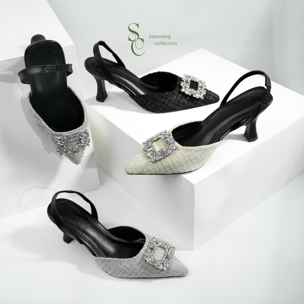 Jual SEPASANG COLLECTION Lany Mules Wanita Heels Hak 5 Cm | Shopee ...