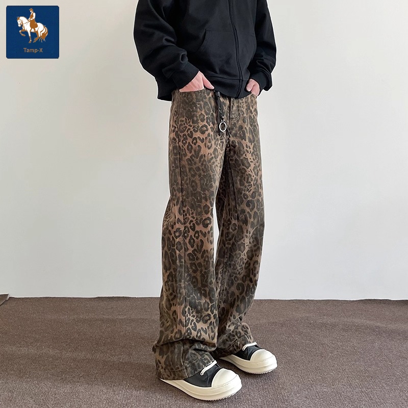 Jual Tamp-X Oversize Celana Jeans Pria Baggy Skena Corak Macan Tutul ...