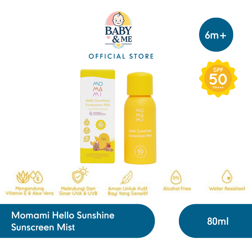 Jual Momami Hello Sunshine Sunscreen Mist SPF 50 PA+++ 80ml - Spray ...
