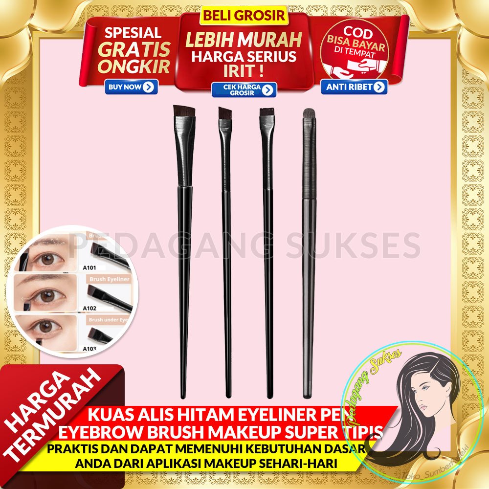 Jual GROSIR PASTI MURAH Kuas Alis Hitam Eyeliner Pen Eyebrow Brush ...
