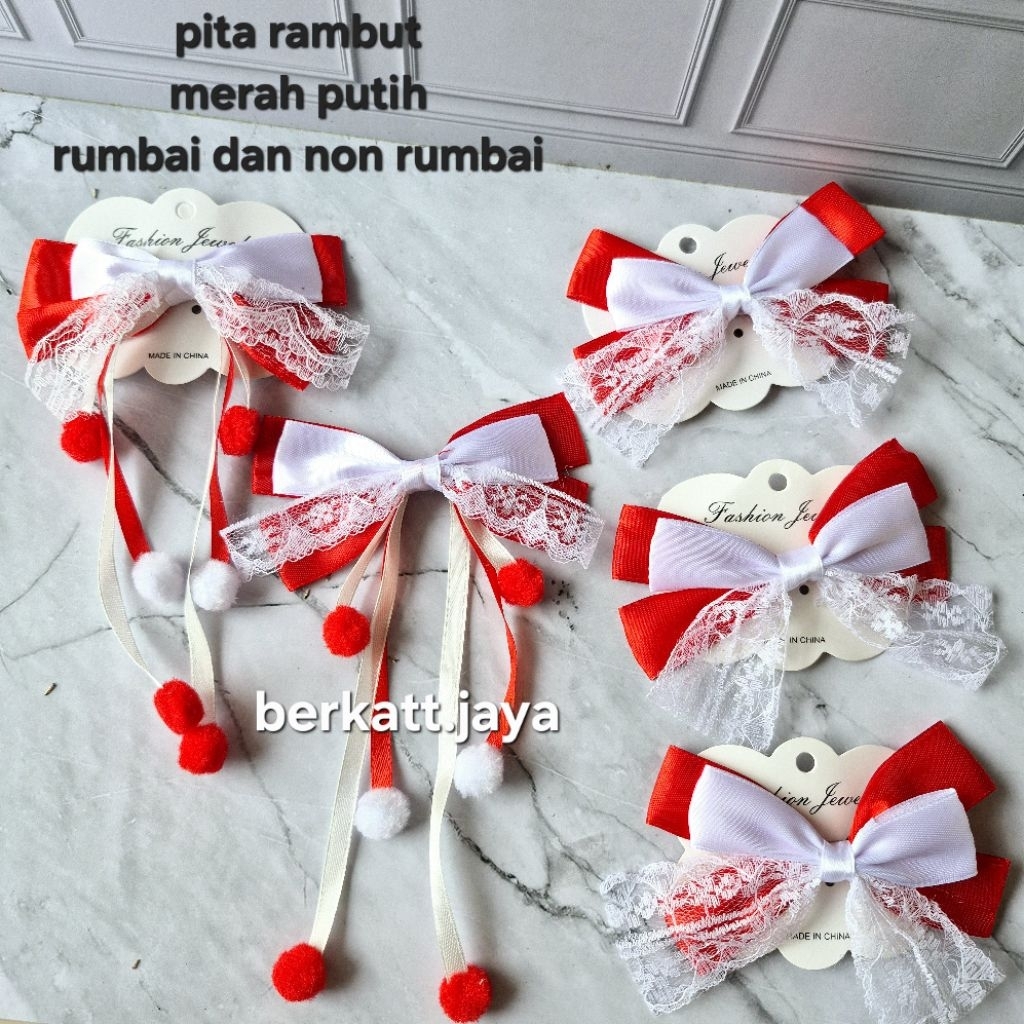 Jual Pita rambut merah putih 1 PCS/ pita rambut anak merah putih ...