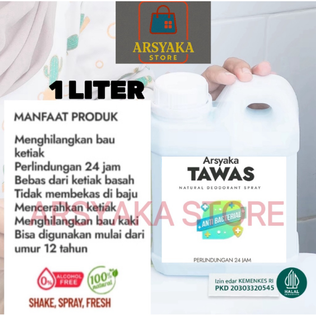 Jual Paket 1 Liter Deodorant Original Tawas Spray - Free botol Spray ...