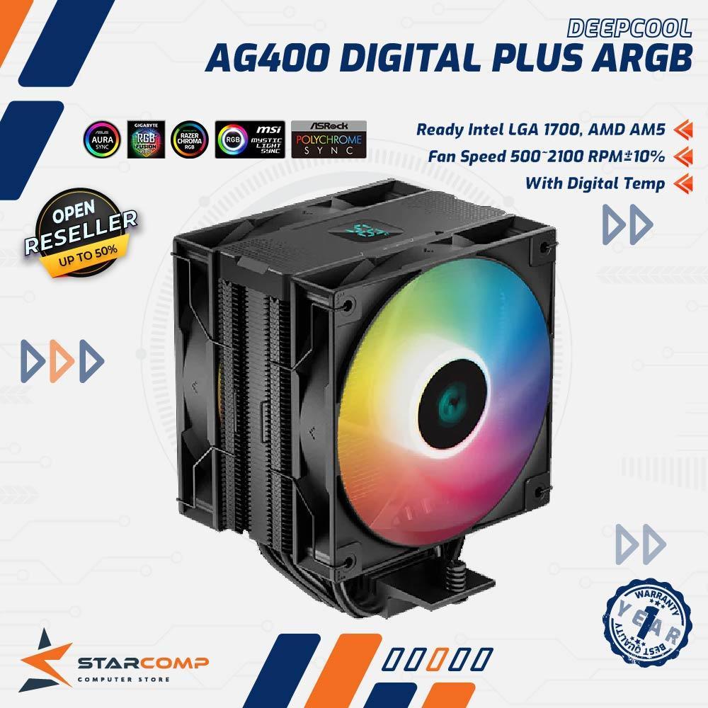 Jual Deepcool AG400 DIGITAL PLUS ARGB Heatsink CPU Cooler Tower Dual ...