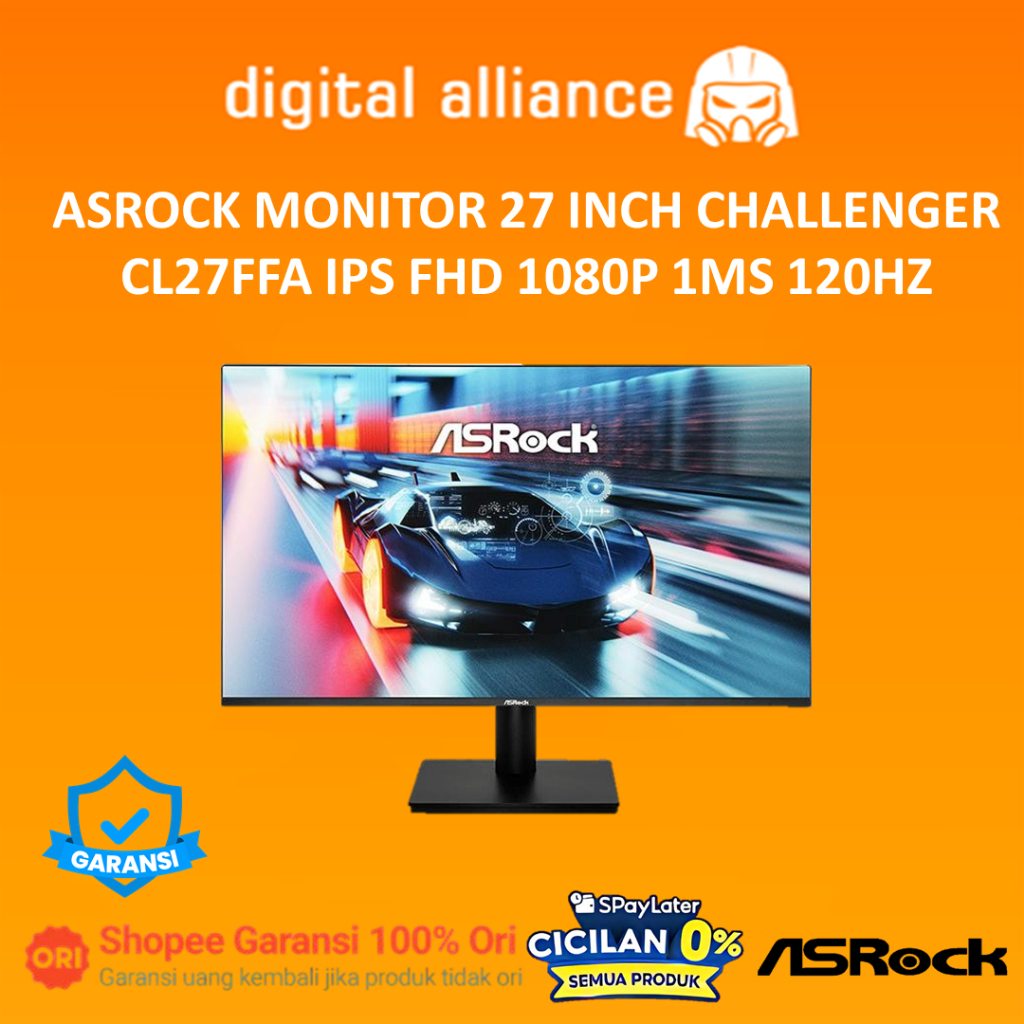 Jual ASROCK MONITOR 27 INCH CHALLENGER CL27FFA IPS FHD 1080P 1MS 120HZ ...