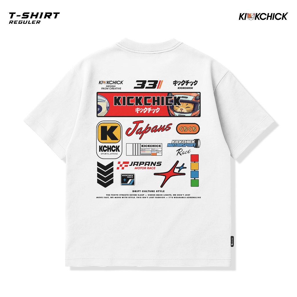 Jual Kickchick Reguler Kaos Racing Chaos Black & White | Kaos Lengan ...