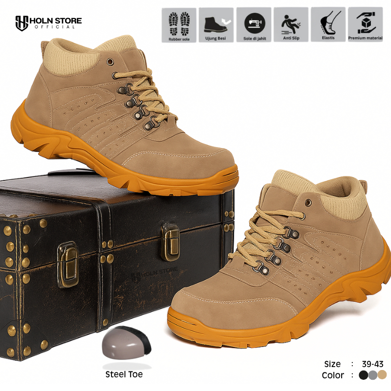 Jual Sepatu Safety Pria Boots Safety Ujung Besi - Safety Shoes Steel ...