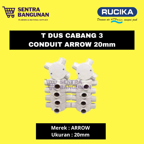 Jual T DUS T DOS 20MM CABANG 3 / TDOS TEDUS TEDOS CONDUIT LISTRIK PUTIH ...
