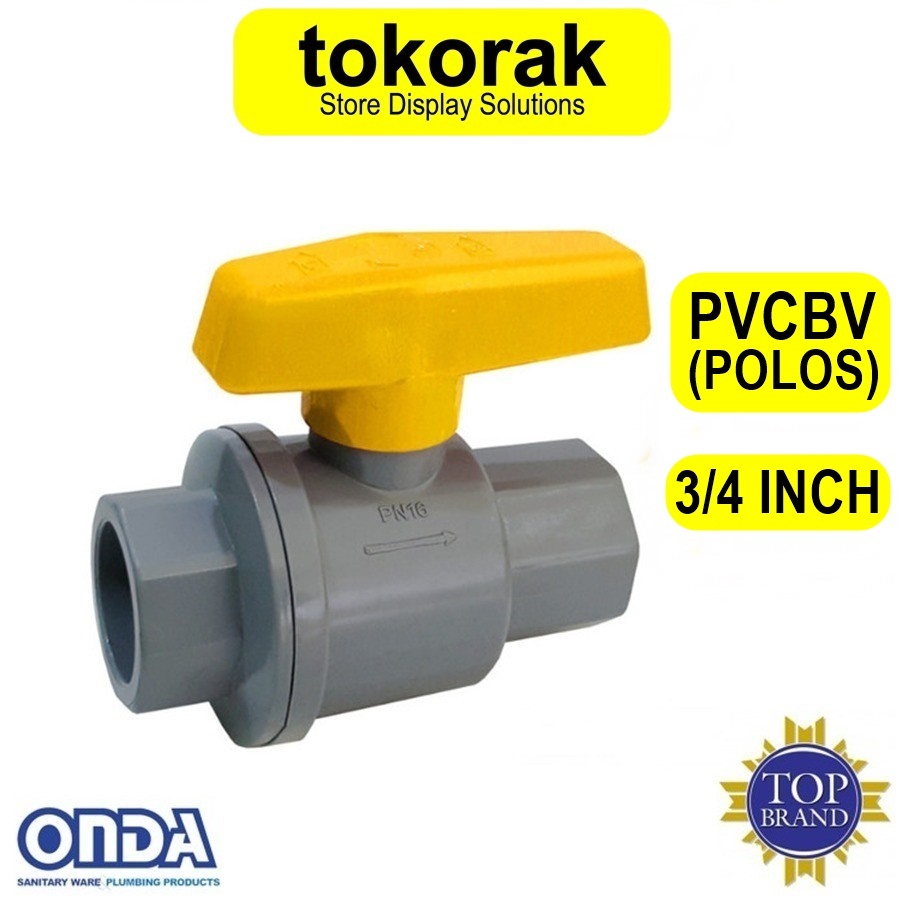 Jual BALL VALVE PVC 3/4 INCH ONDA BALLVALVE 3/4" STOP KRAN KERAN POLOS ...