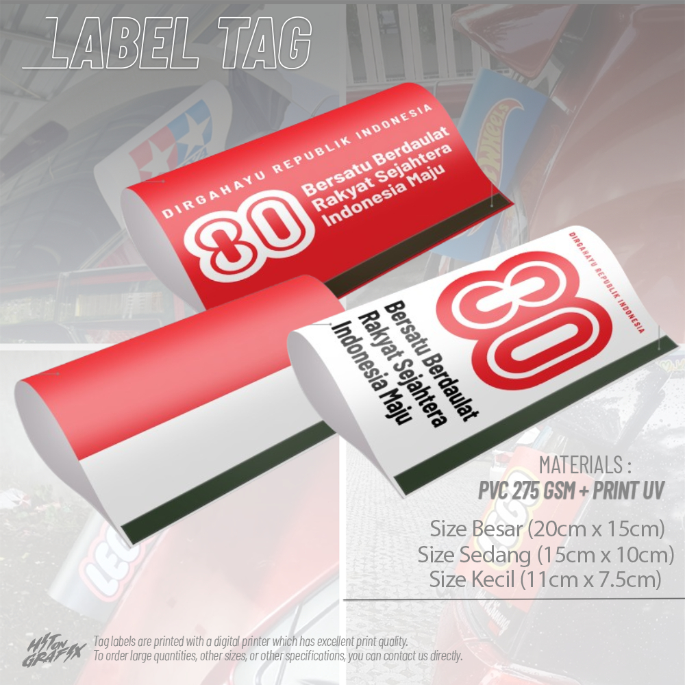 Jual Label Tag Mobil HUT RI-80 Bendera Agustusan Indonesia 2025 ...